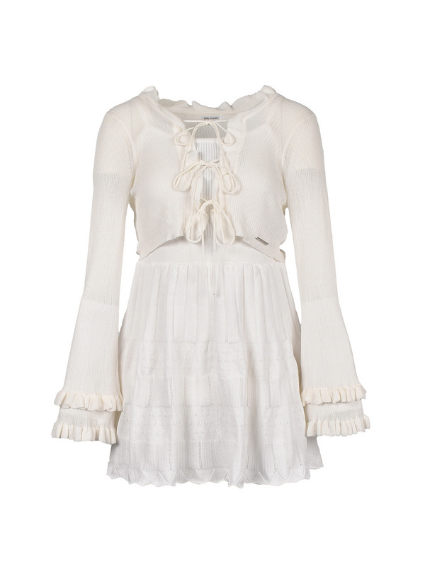 Ribbon Ruffle Knit Cardigan Onepiece｜Rilly emulie （リリーエミュリ）公式通販サイト