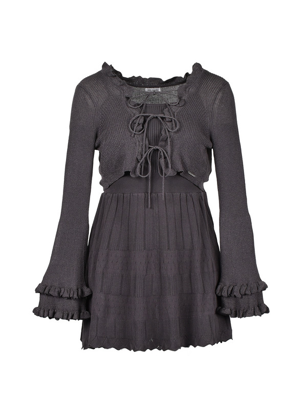 Ribbon Ruffle Knit Cardigan Onepiece｜Rilly emulie （リリーエミュリ）公式通販サイト